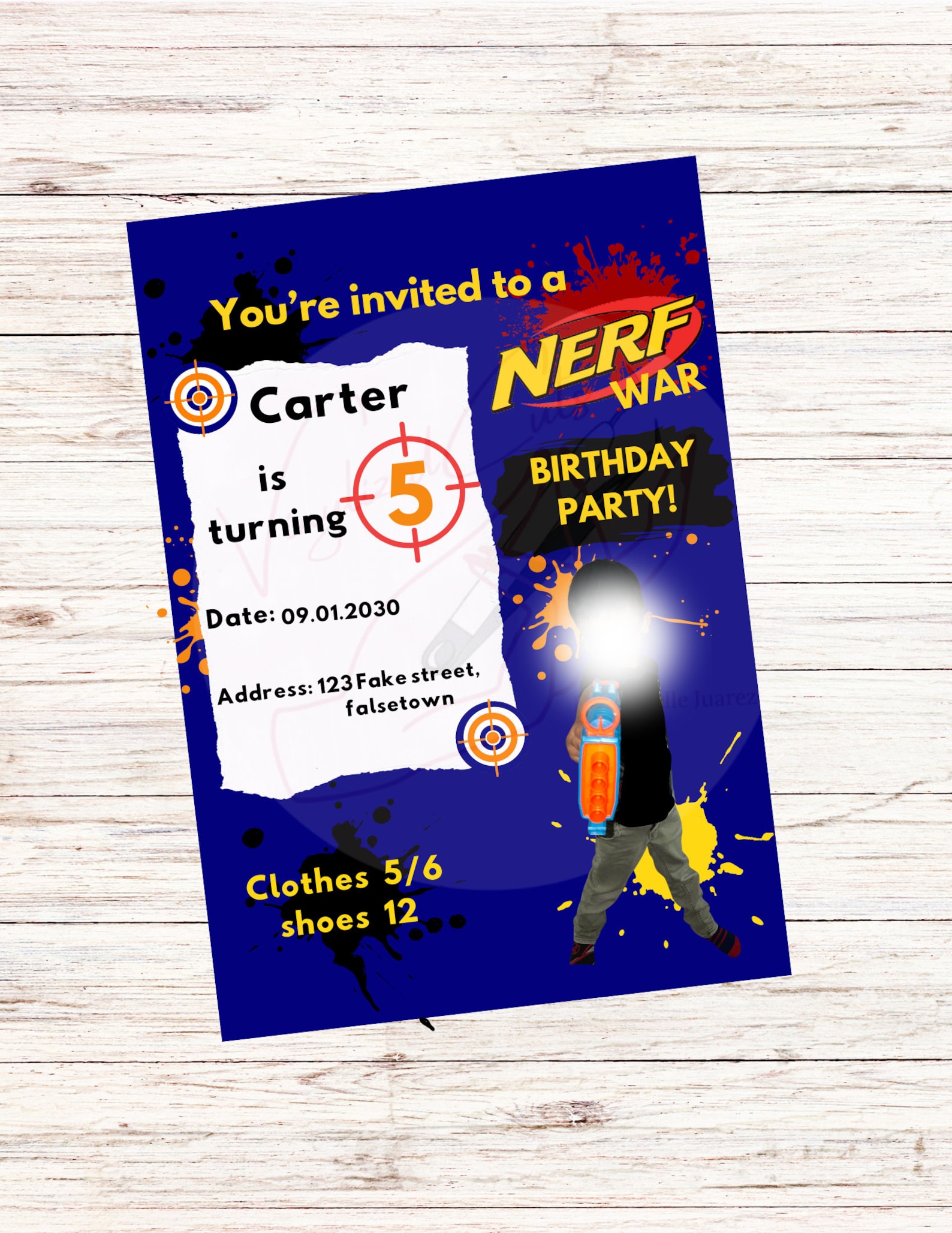 Nerf Birthday Party Invitation - Etsy
