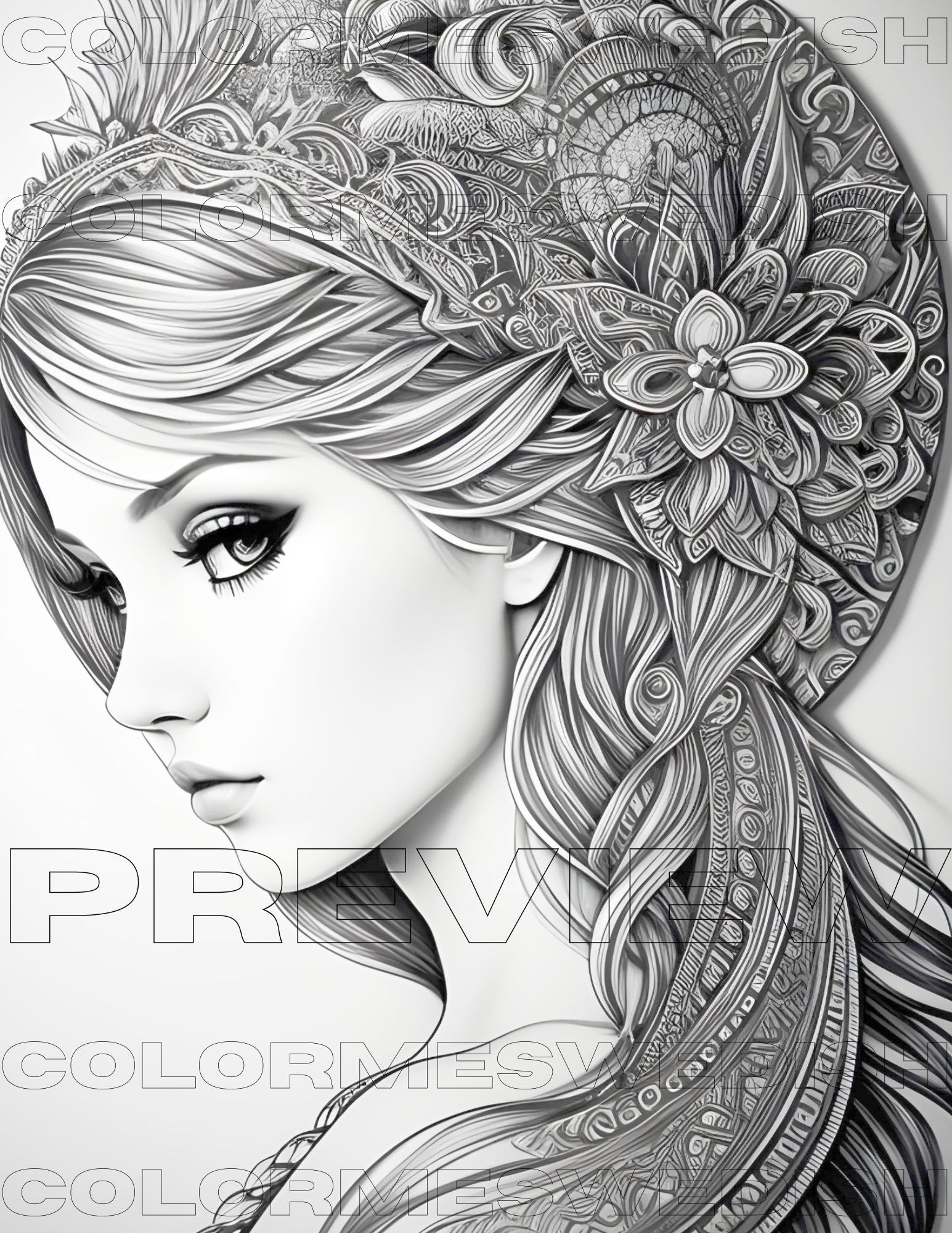 10 Instant Download Adult Coloring Women Coloring Pages Adult Coloring ...