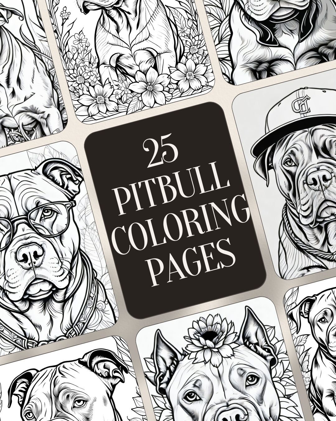 25+ Instant Downloadable Pit Bull Dogs and Puppies Coloring Pages - Etsy
