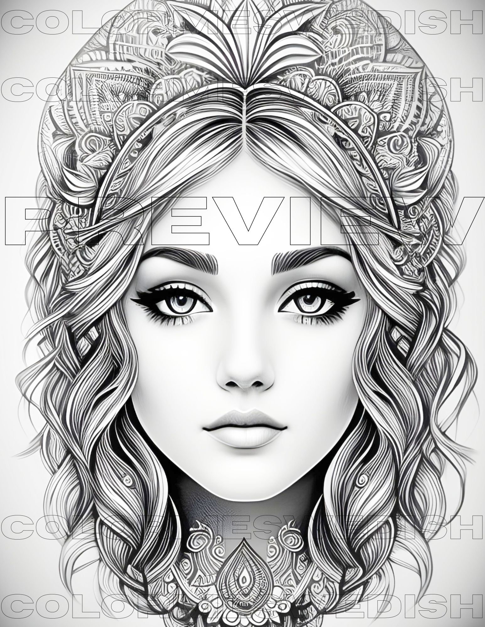 10 Instant Download Adult Coloring Women Coloring Pages Adult Coloring ...
