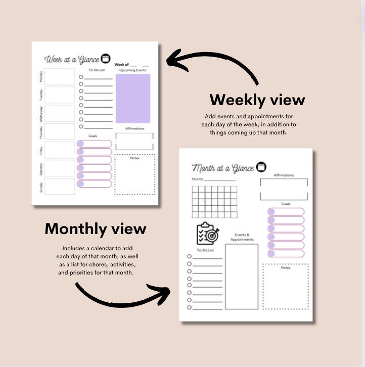 Daily, Weekly and Monthly Planners / Digital and Printable / Goodnotes ...