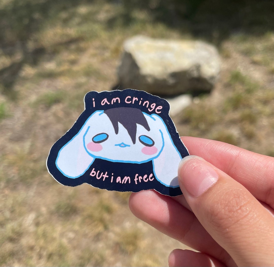 Cute White Dog Cringe Sticker - Etsy