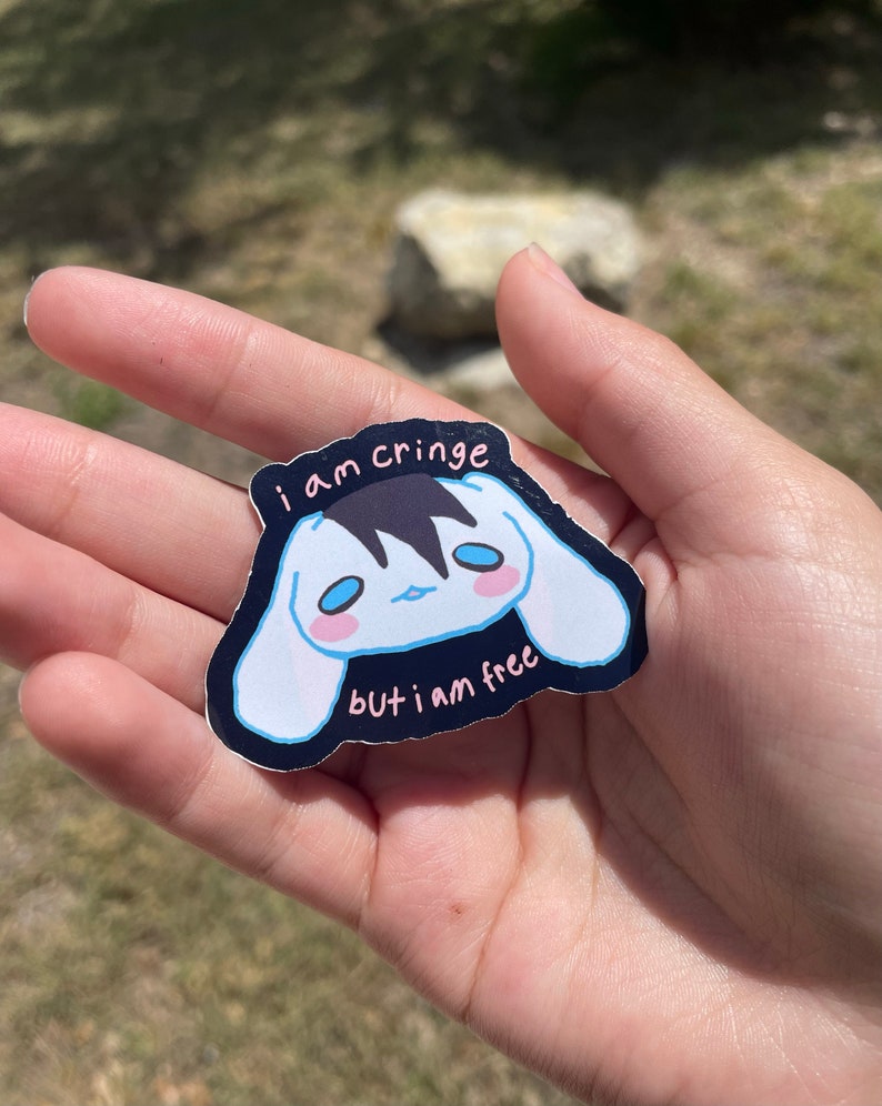 Cute White Dog Cringe Sticker - Etsy