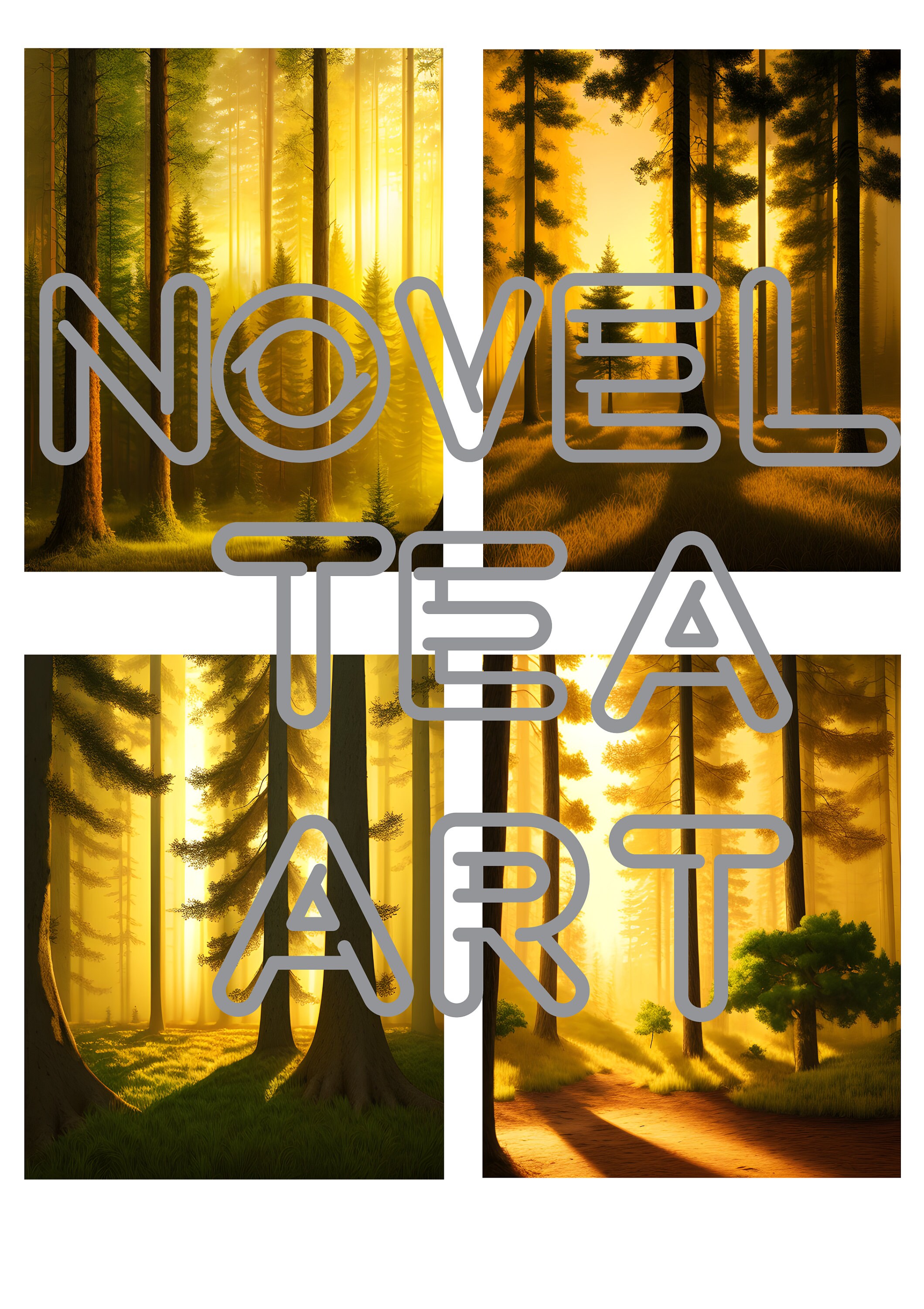 4-pack Forest at Sunset - Digital Art - Printable - Download - Home ...