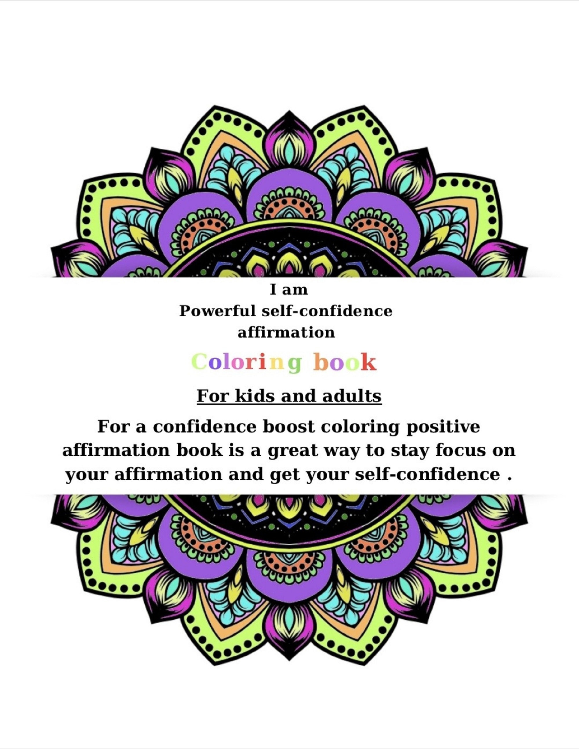 Self-confidence Affirmation Coloring Book for Kids and Adults - Etsy