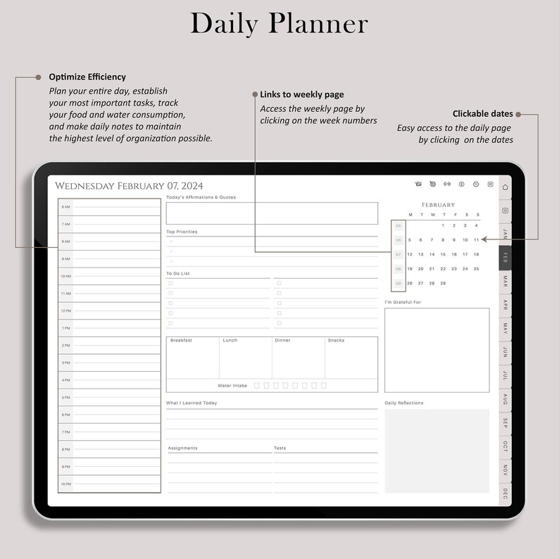 2024 Student Planner, Student Digital Planner, College Student Planner ...