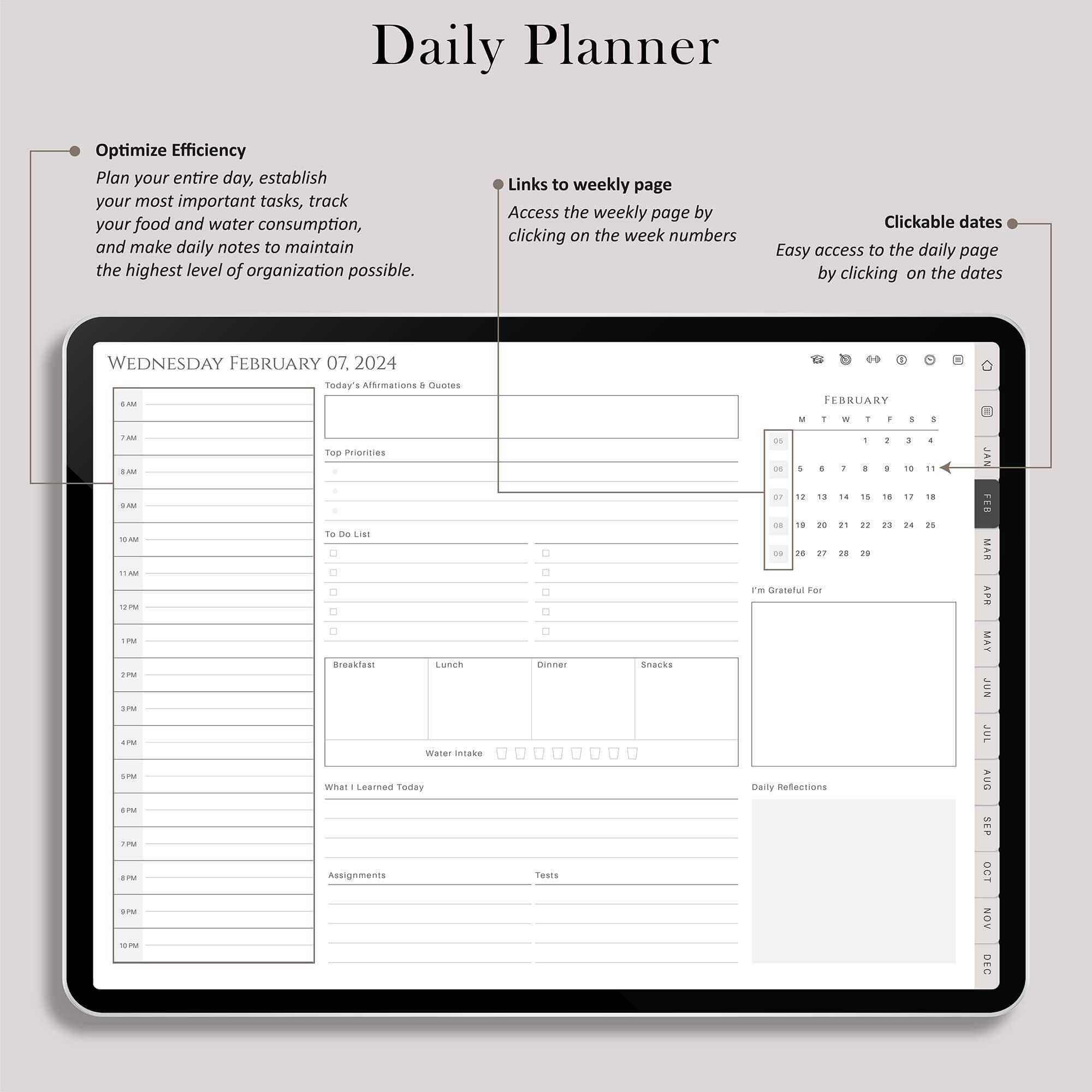 2024 Student Planner, Student Digital Planner, College Student Planner ...