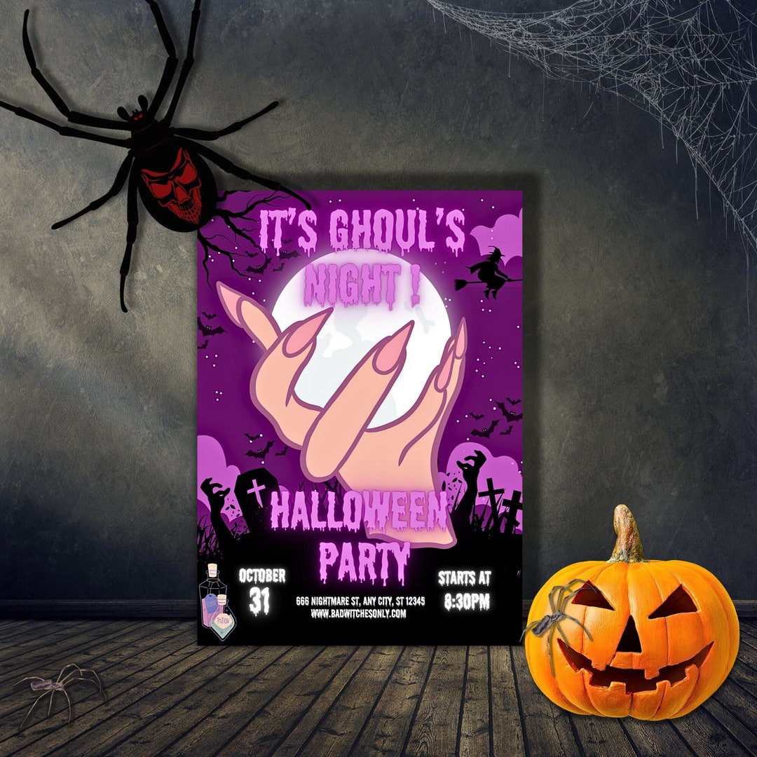 Ghoul's Night Halloween Party Invite: Girls Night Out (digital Download ...