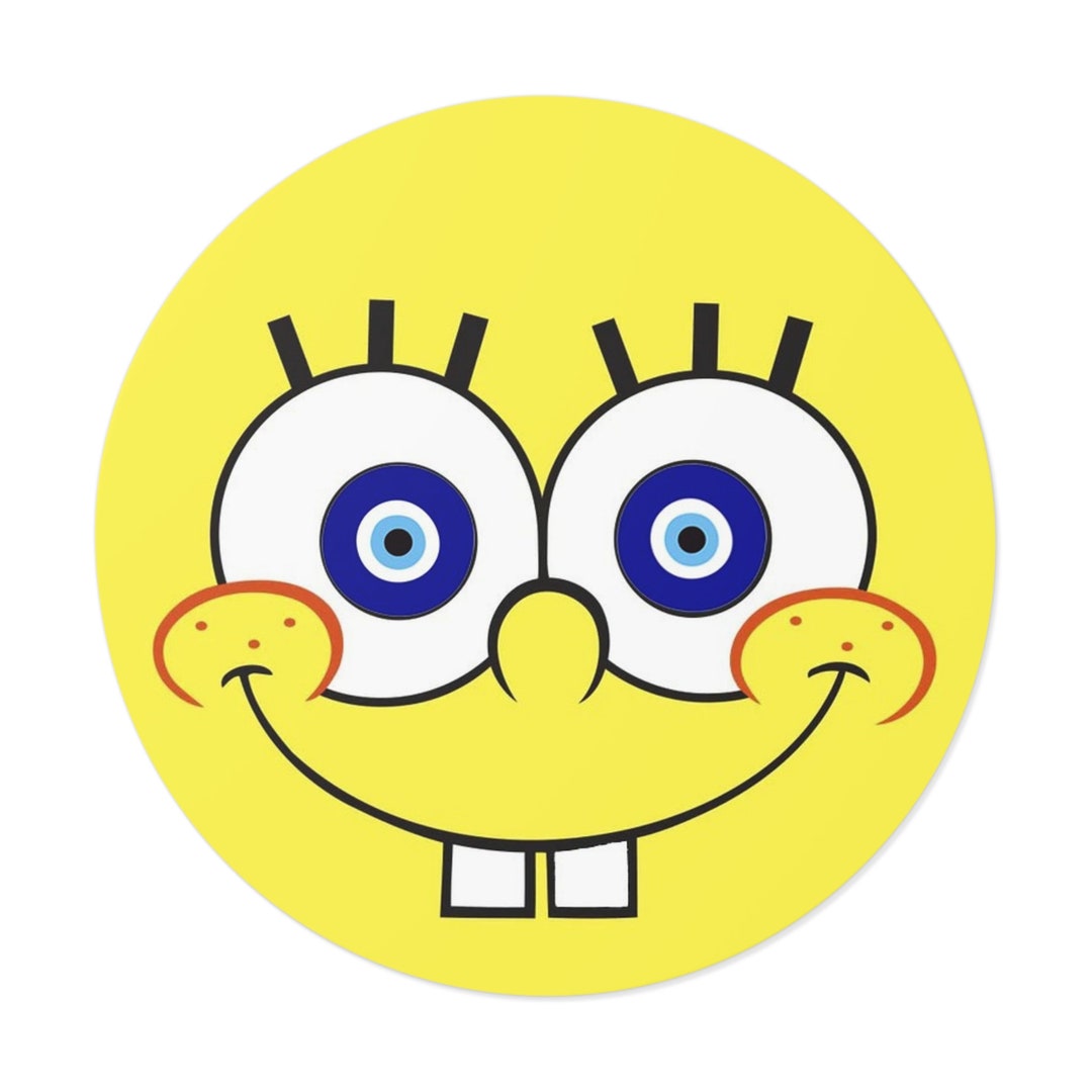 Spongebob Evil Eye Round Vinyl Sticker - Etsy