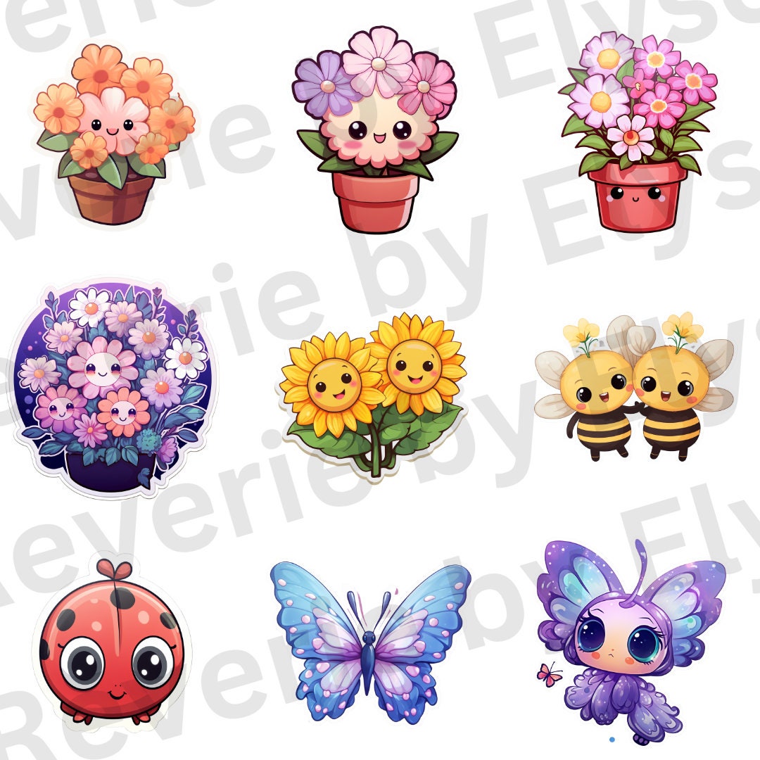 Blooming Beauties: Spring Sticker Collection - Etsy