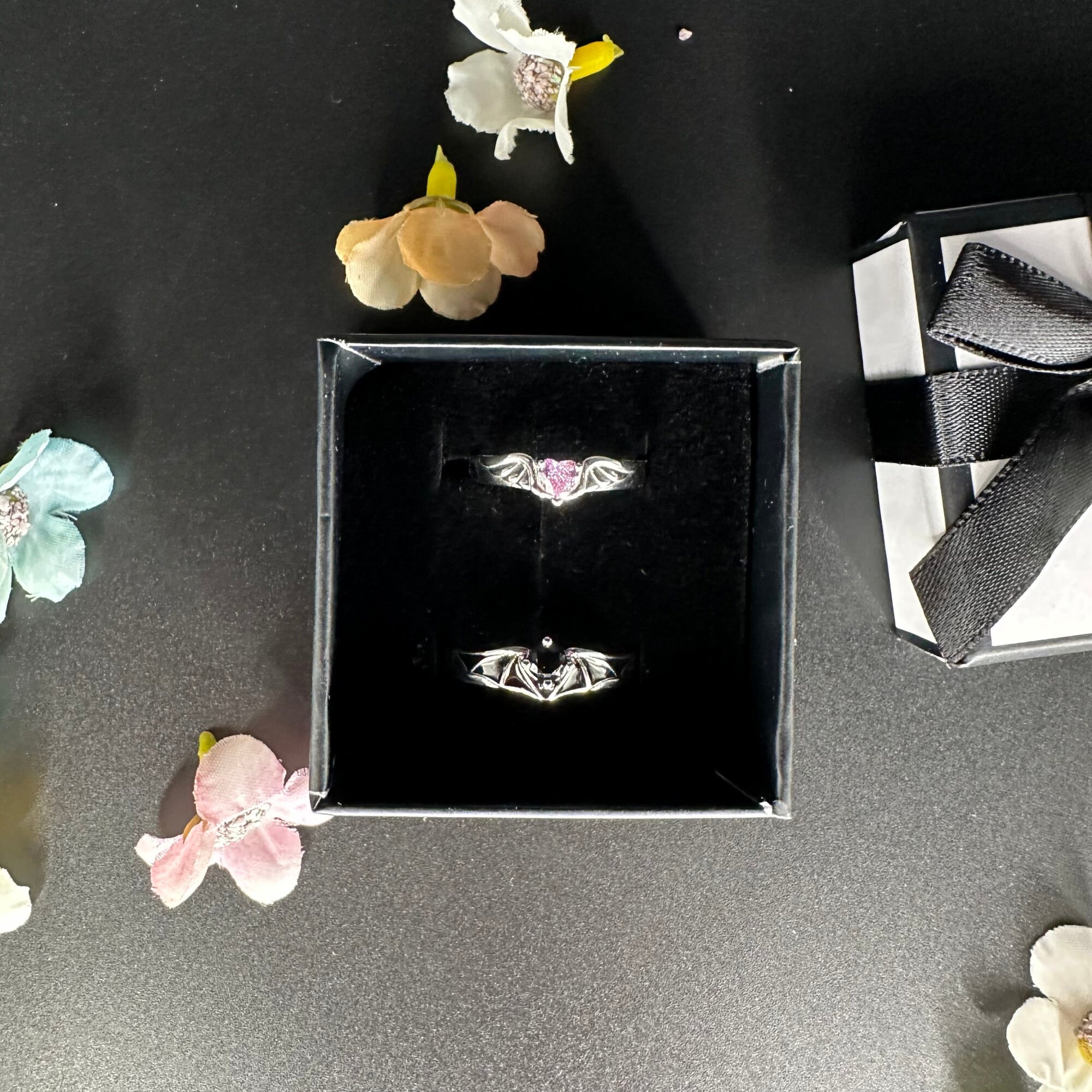 Angel and Devil Matching Ring Set Sterling Silver Couple - Etsy