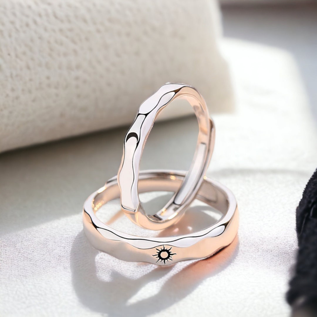Sun and Moon Couples Rings Matching Rings for Couples 925 - Etsy