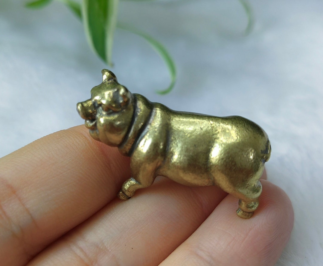 Copper Pig Statue,chinese Zodiac Animal Lucky Brass Home Desk Ornament ...