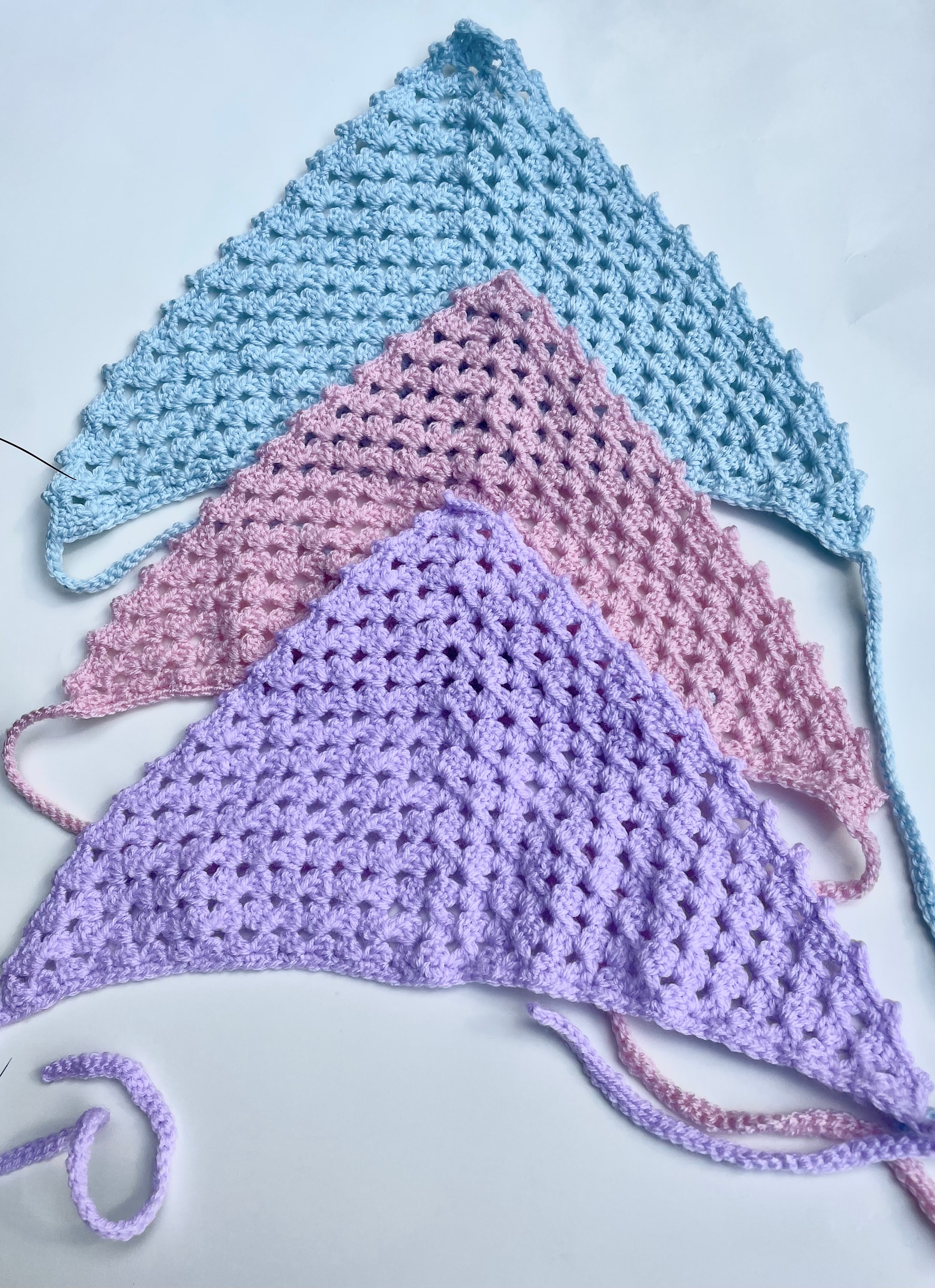 Crochet Granny Square Bandana | Crochet Granny Square Kerchief - Etsy