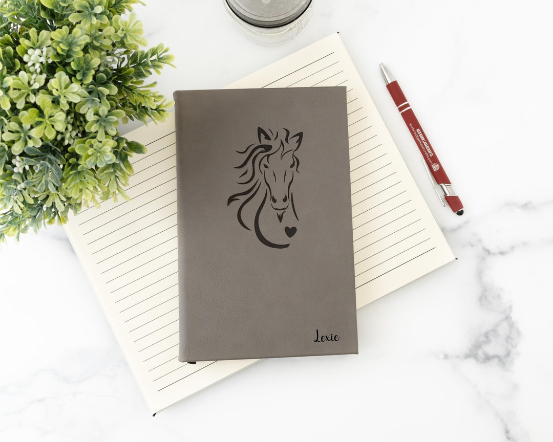 Custom Notebook Laser Engraved With Horse and Heart | Personalized ...