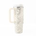Stanley Tumbler Engraved With Peony Flower Wrap Design | Cream Stanley ...
