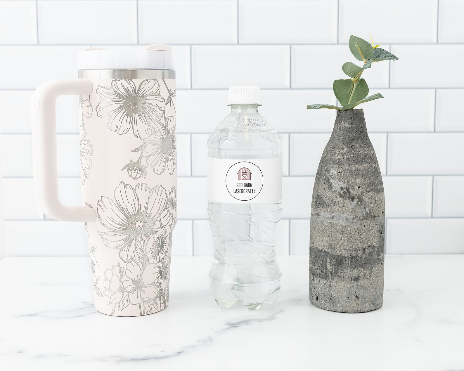 Stanley Tumbler Engraved With Flower Wrap Design | Rose Quartz Stanley ...