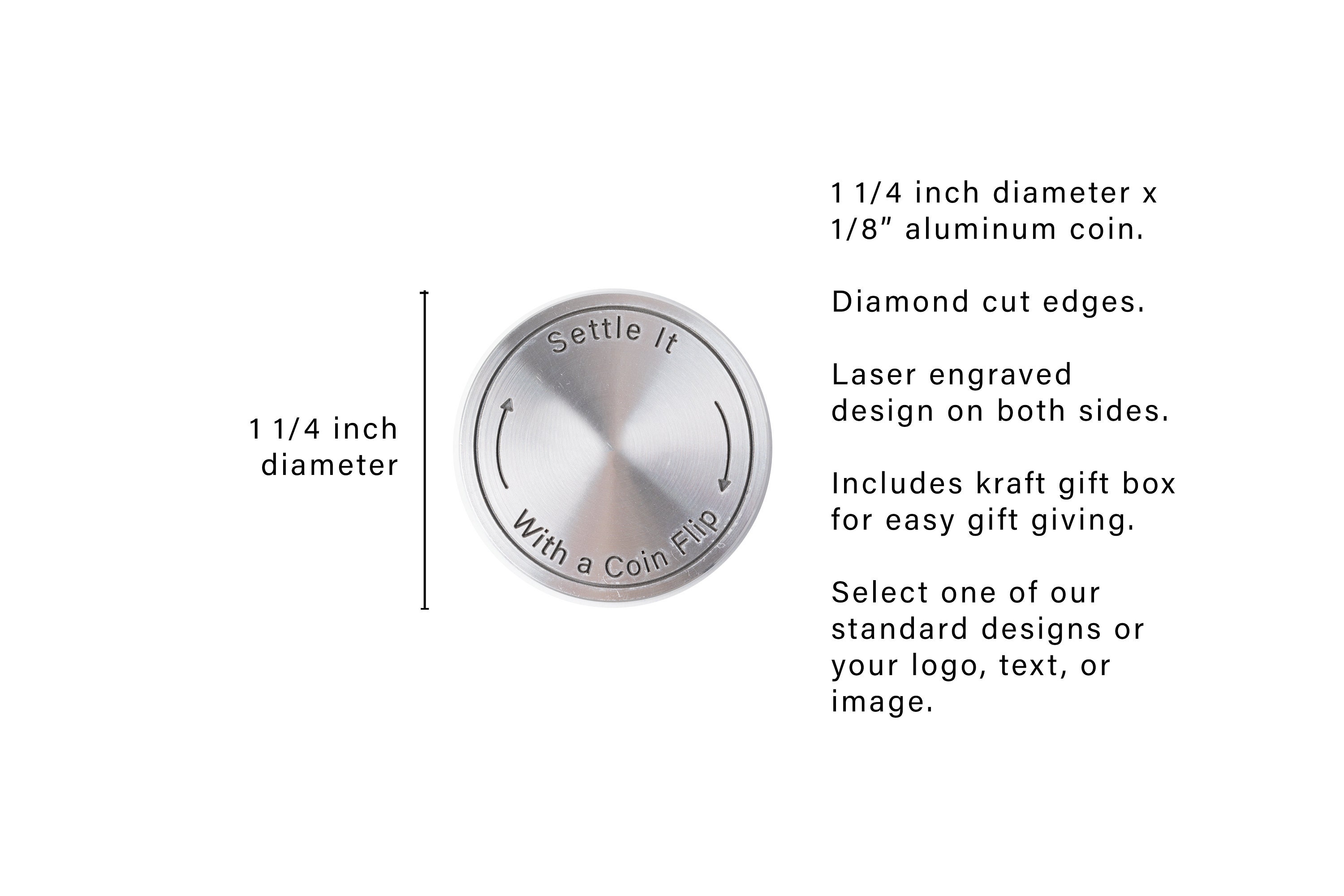 Custom Decision Coin Laser Engraved Aluminum Coin Personalized With ...