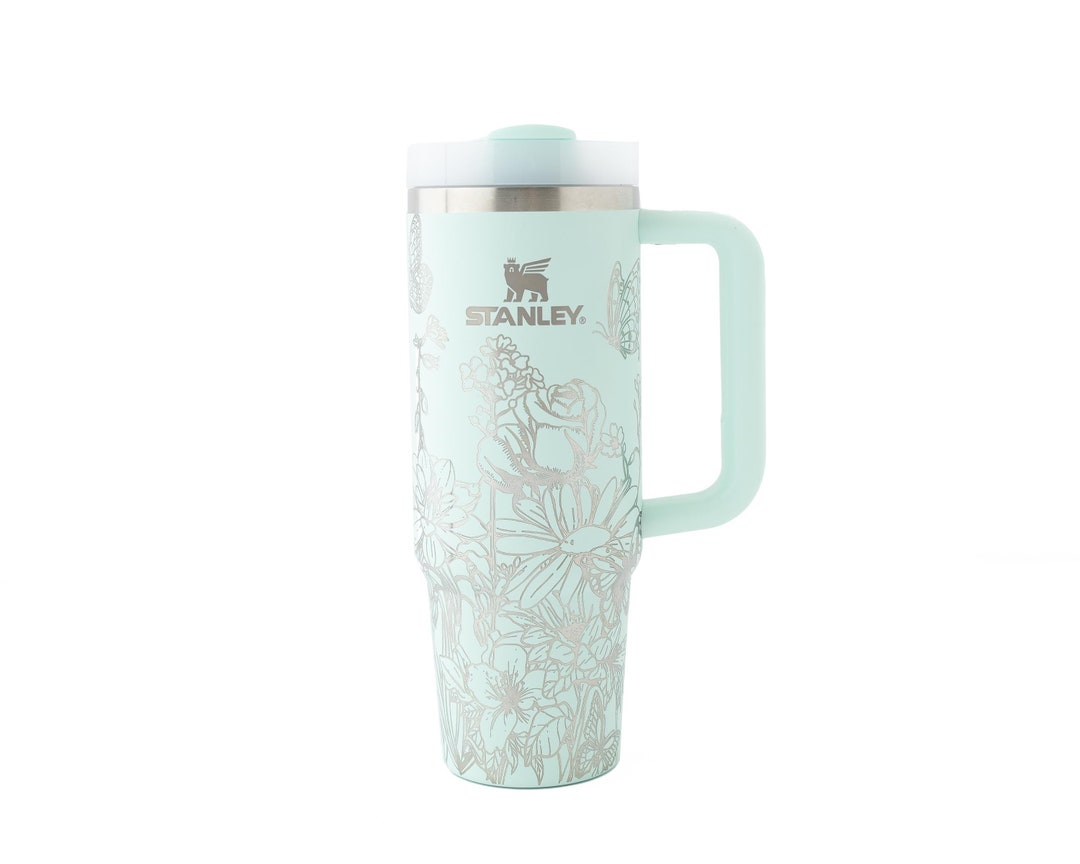 Stanley Tumbler Engraved With Flowers and Butterflies Design Design ...