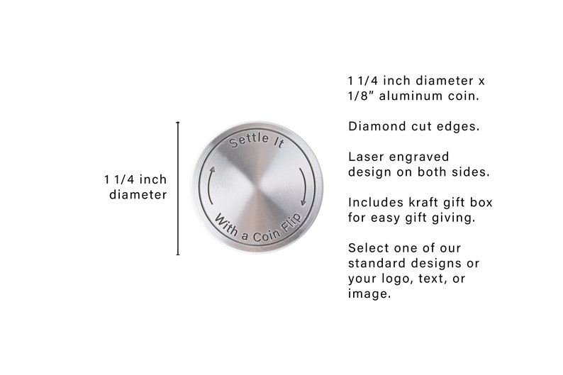 Flip Coin Laser Engraved With "heck Yeah" on One Side and "no Way" on ...