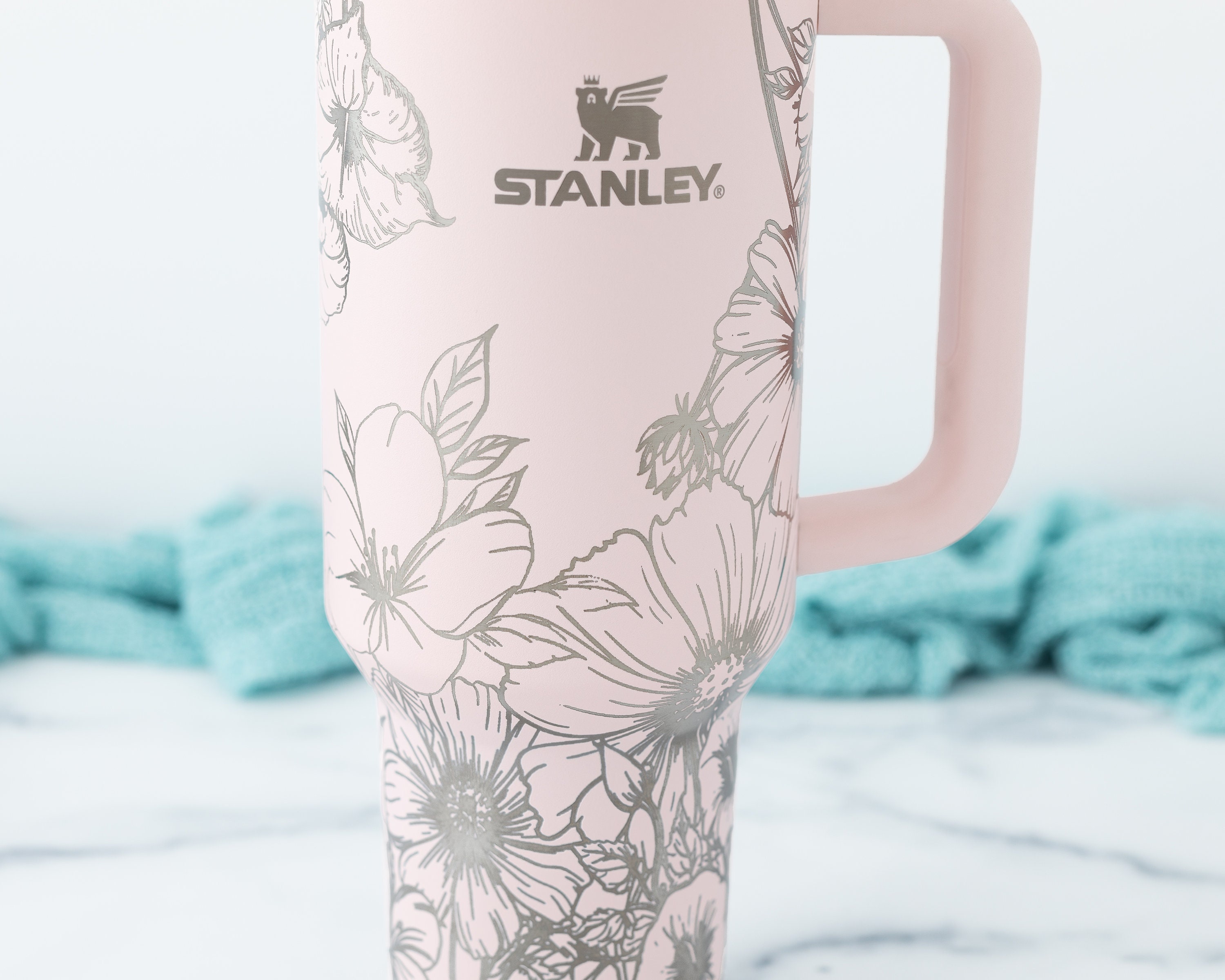 Stanley Bloom Tumbler 40oz/30oz | Laser Engraved Flower Design | Unique ...