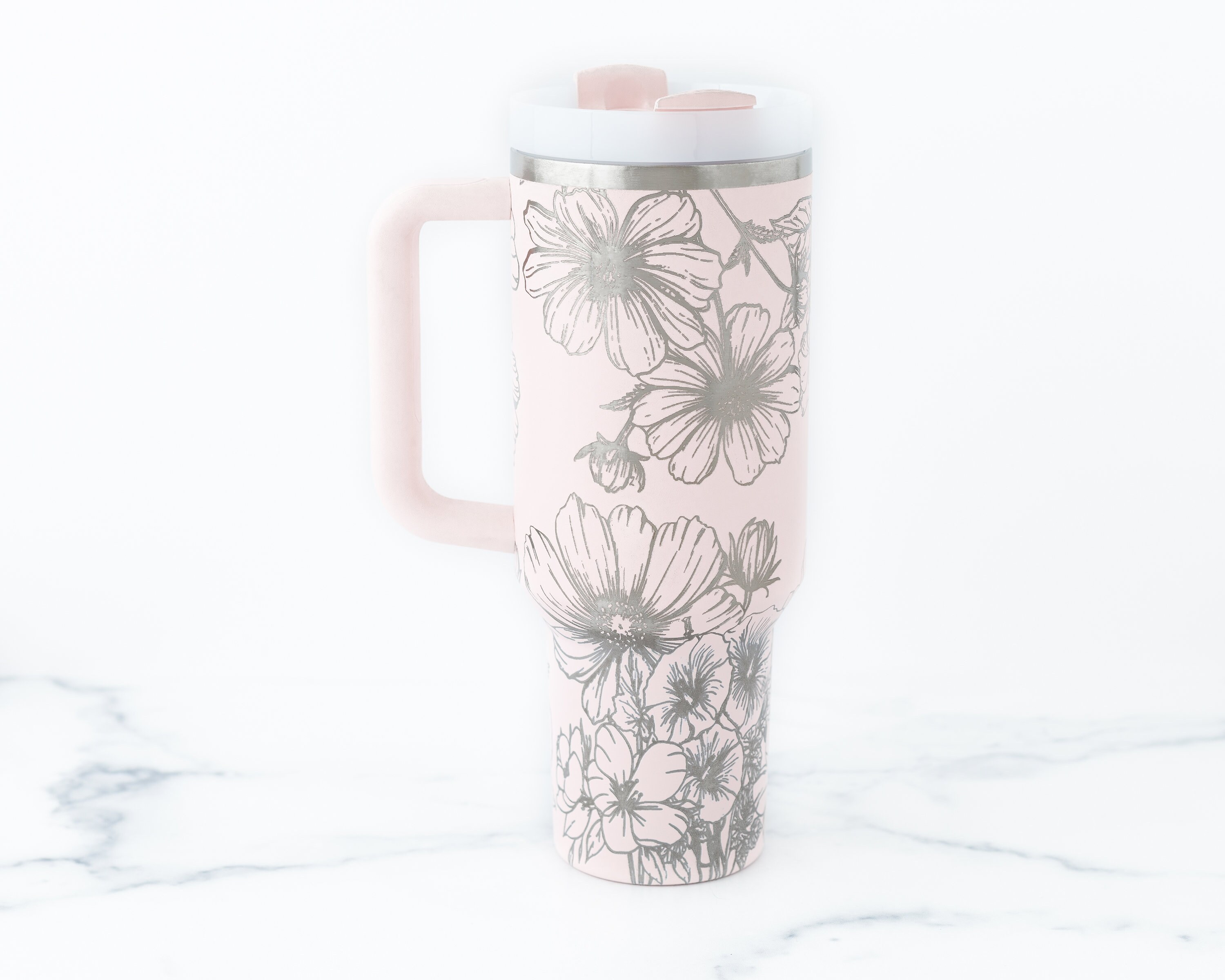 Stanley Bloom Tumbler 40oz/30oz | Laser Engraved Flower Design | Unique ...
