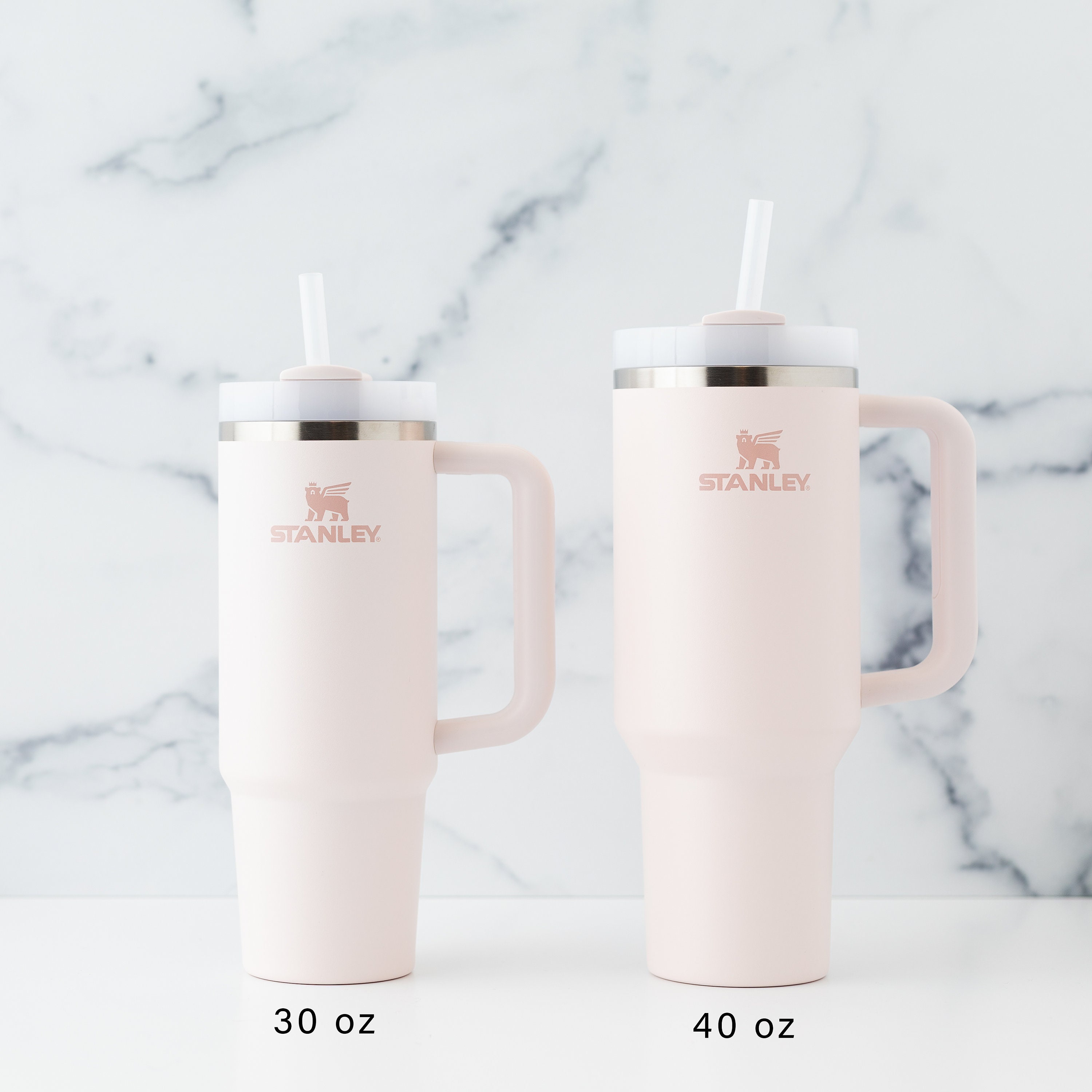 Stanley Tumbler Engraved With Flower Wrap Design | Rose Quartz Stanley ...