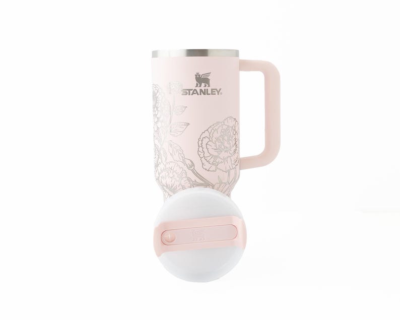 Stanley Tumbler Engraved With Zinnia & Carnation Floral Design | Bloom ...