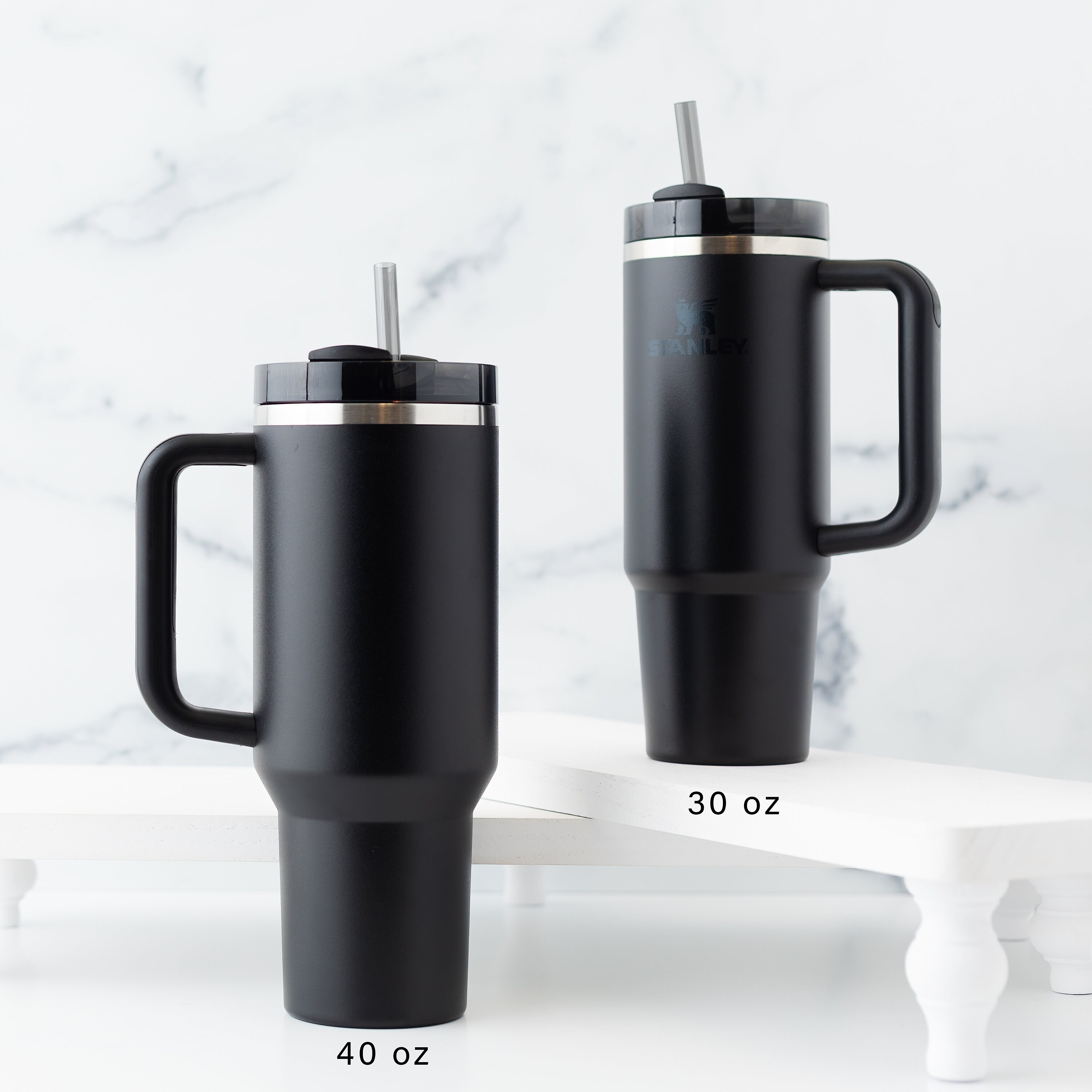 Stanley Tumbler Engraved With Peony Flower Wrap Design Cream Stanley ...