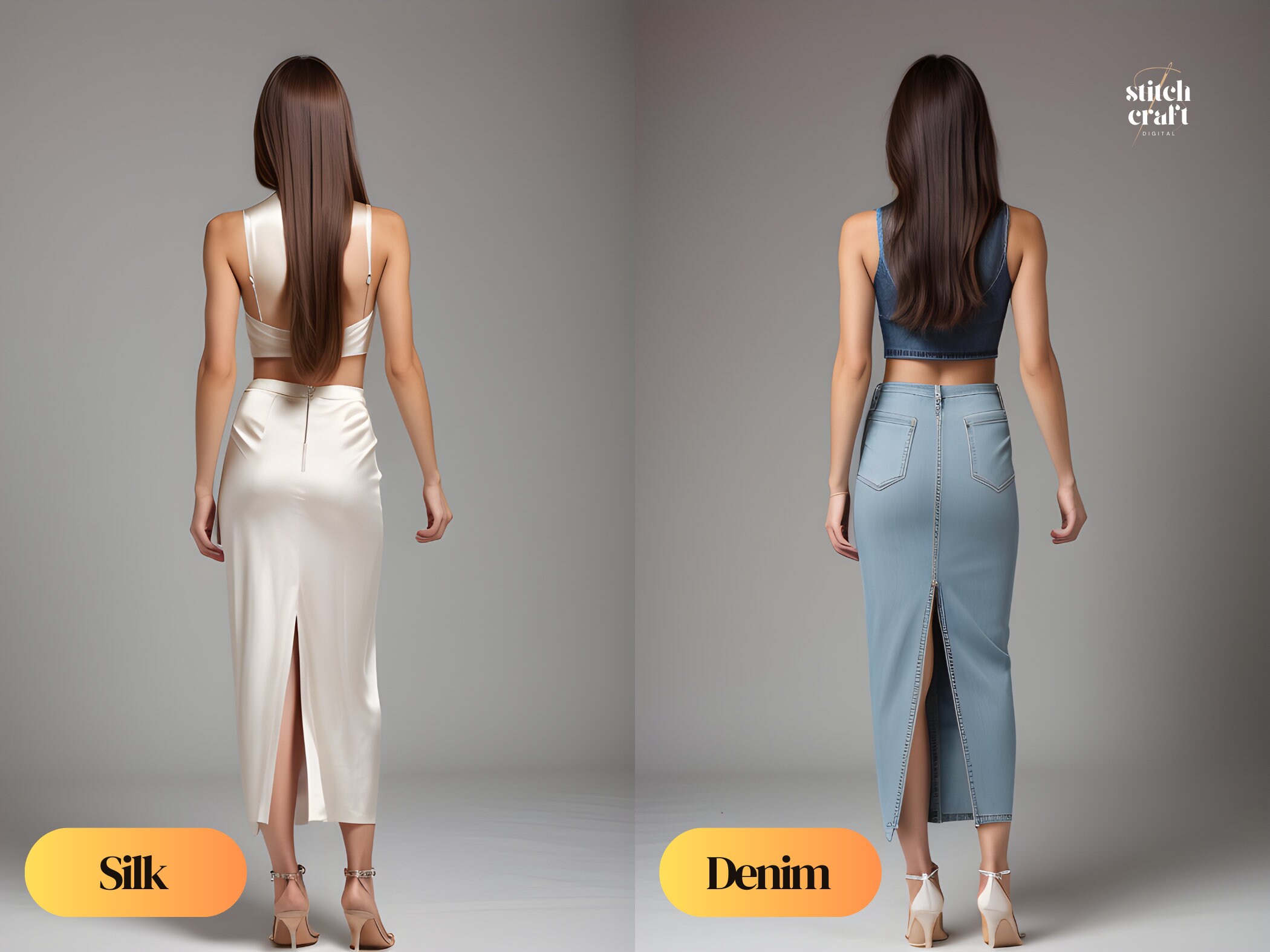 Long Skirt With Back Slit Sewing Pattern, Maxi Skirt With Slit, Tea ...