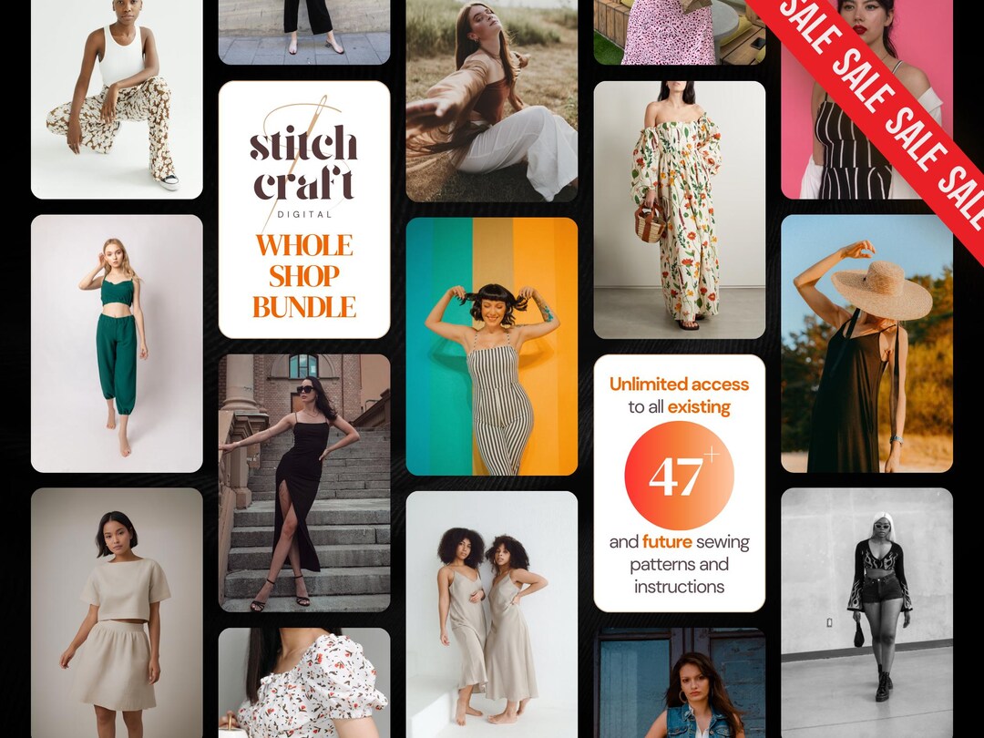 Whole Shop Sewing Pattern Bundle, Access to All Current & Future ...