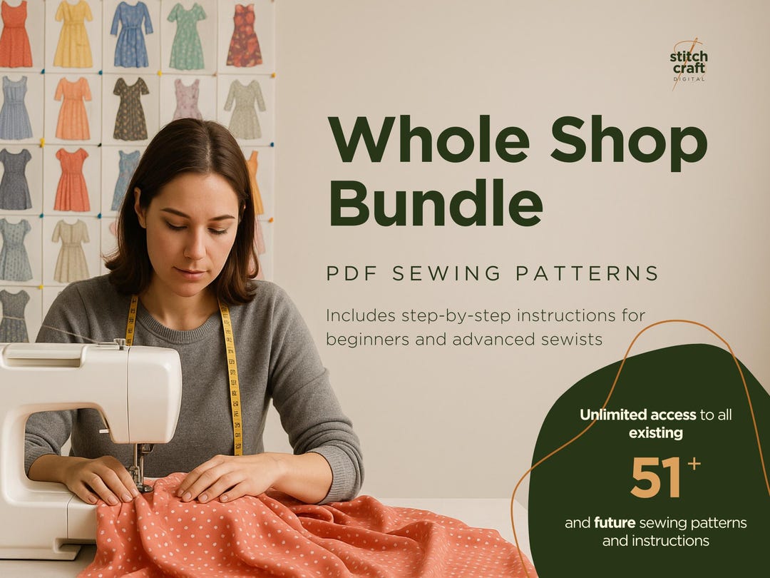 Whole Shop Sewing Pattern Bundle: 51+ Designs, XS-2XL (PDF Download) - Etsy