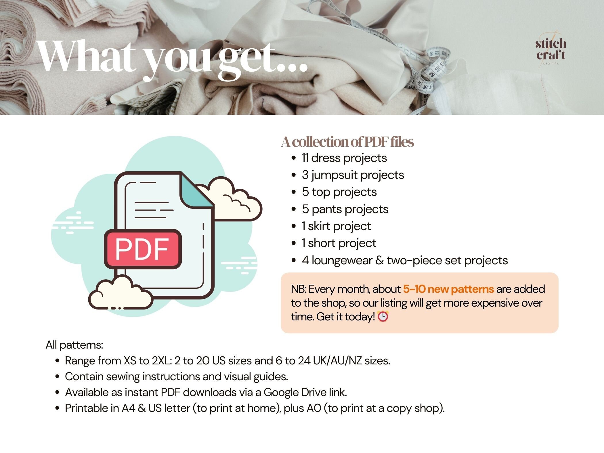 Whole Shop Sewing Pattern Bundle, Access to All Current & Future ...