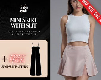 Long Double Slit Skirt Sewing Pattern, Maxi Skirt With Two Slit, Tea ...