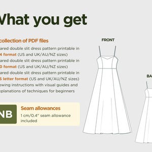 Flared Double Slit Dress Sewing Pattern: V-neck Maxi (PDF) - Etsy