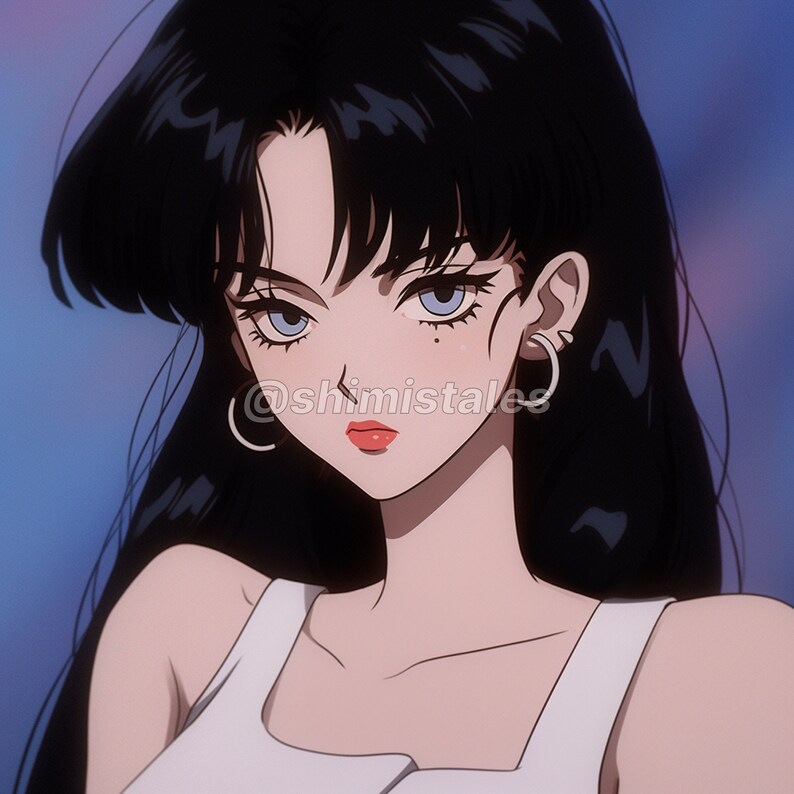 Oc Character Design, 90s Anime Character Design, Retro Anime PFP, Ai ...
