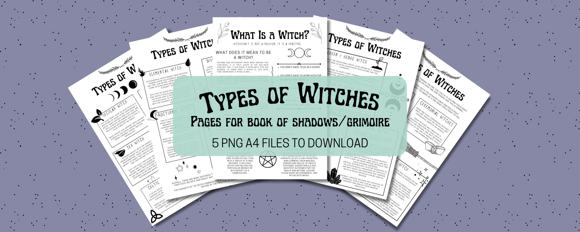 Pagan/wiccan Types of Witches Information Bundle A4 Documents for Book ...