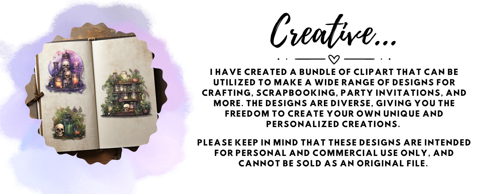 Witchy Spell Jar Clipart Bundle PNG Files, Candles, Jars, Skulls ...