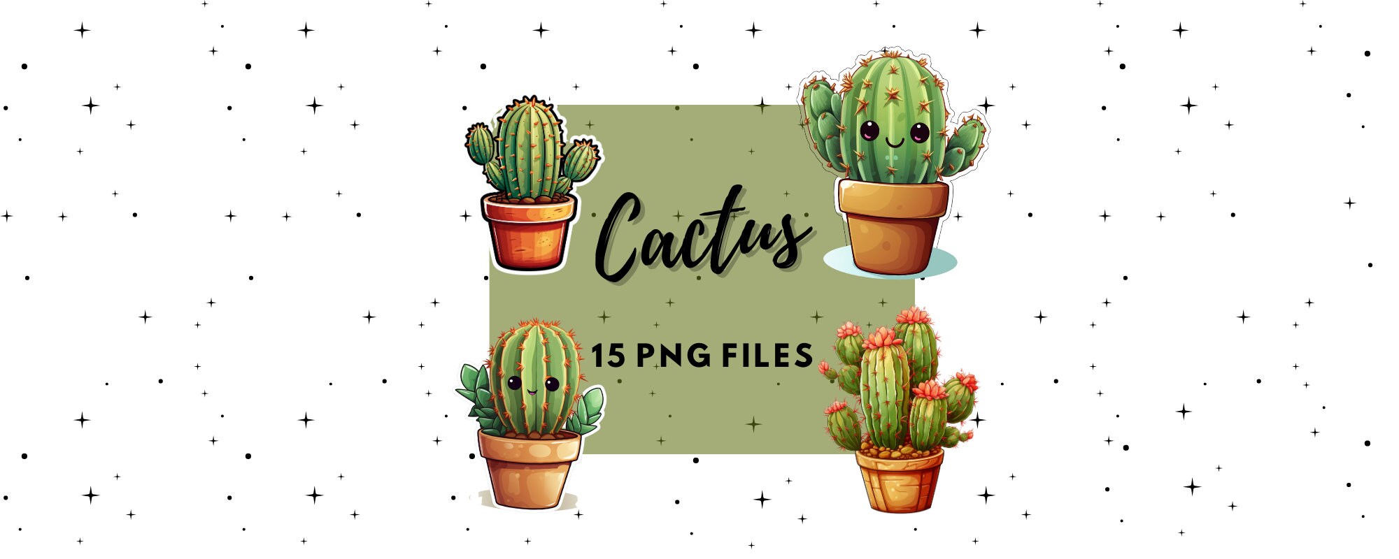 Cactus Clip Art Bundle: Digital Download, Commercial Use. Plant Lover ...