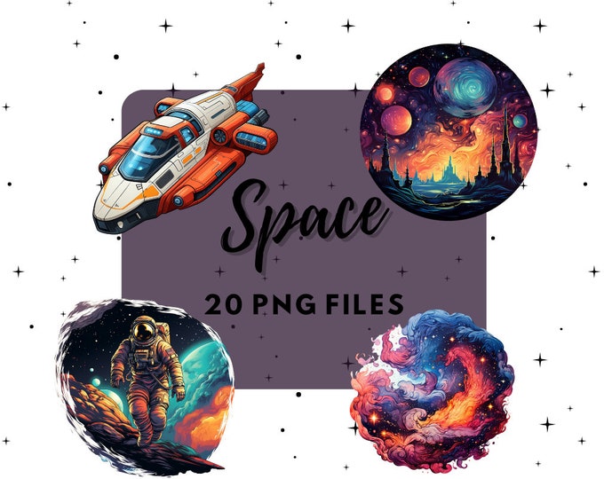 Space Clip Art Bundle PNG Files: Digital Download, Commercial Use ...