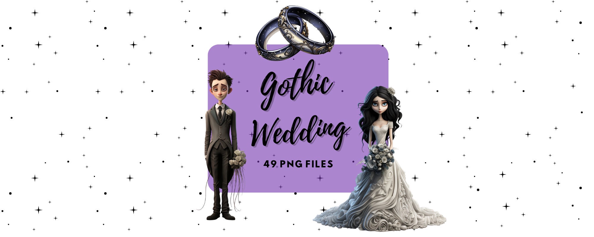 Gothic Wedding Clipart Bundle: Digital Download Commercial - Etsy