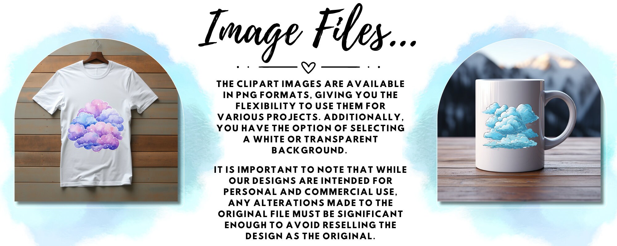 Cloud Clipart Bundle PNG Files: Cute Clouds, Rain Cloud, Sky, Nursery ...