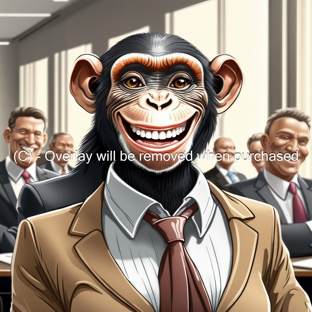 4 Fun Images Ai-generated Chimp Art in Snazzy Attire Perfect - Etsy