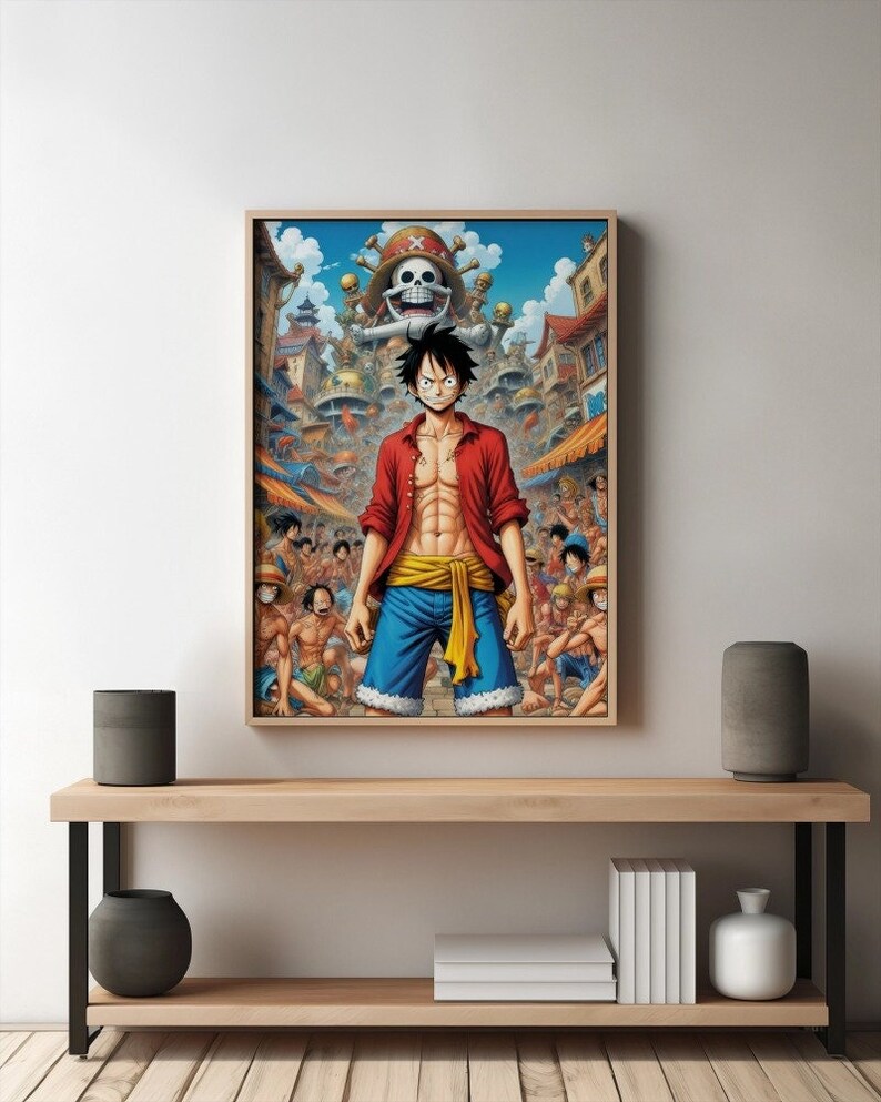Buy One Piece Wall Art Monkey D Luffy Poster Pirate Crew Art Anime Wall ...