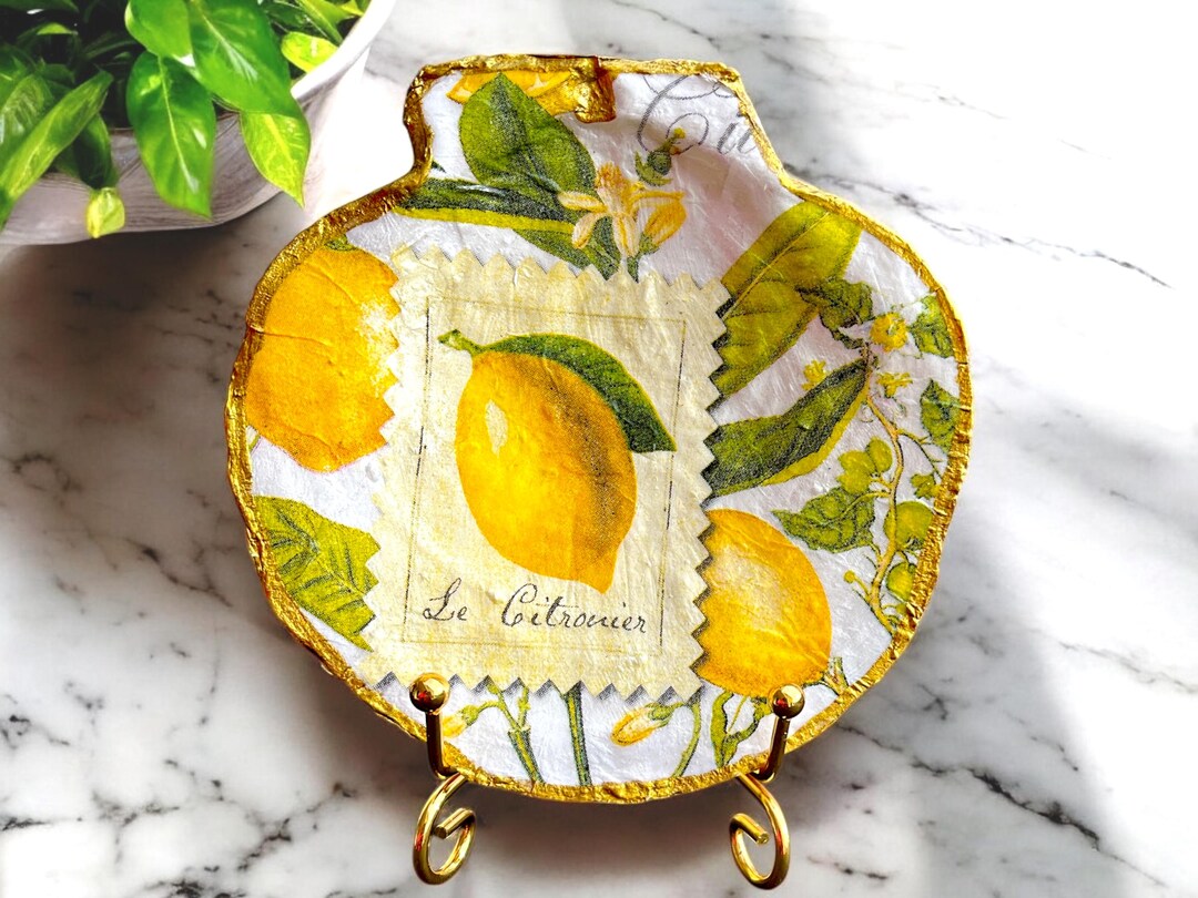 Lemon Pattern Shell Ring Dish - Etsy