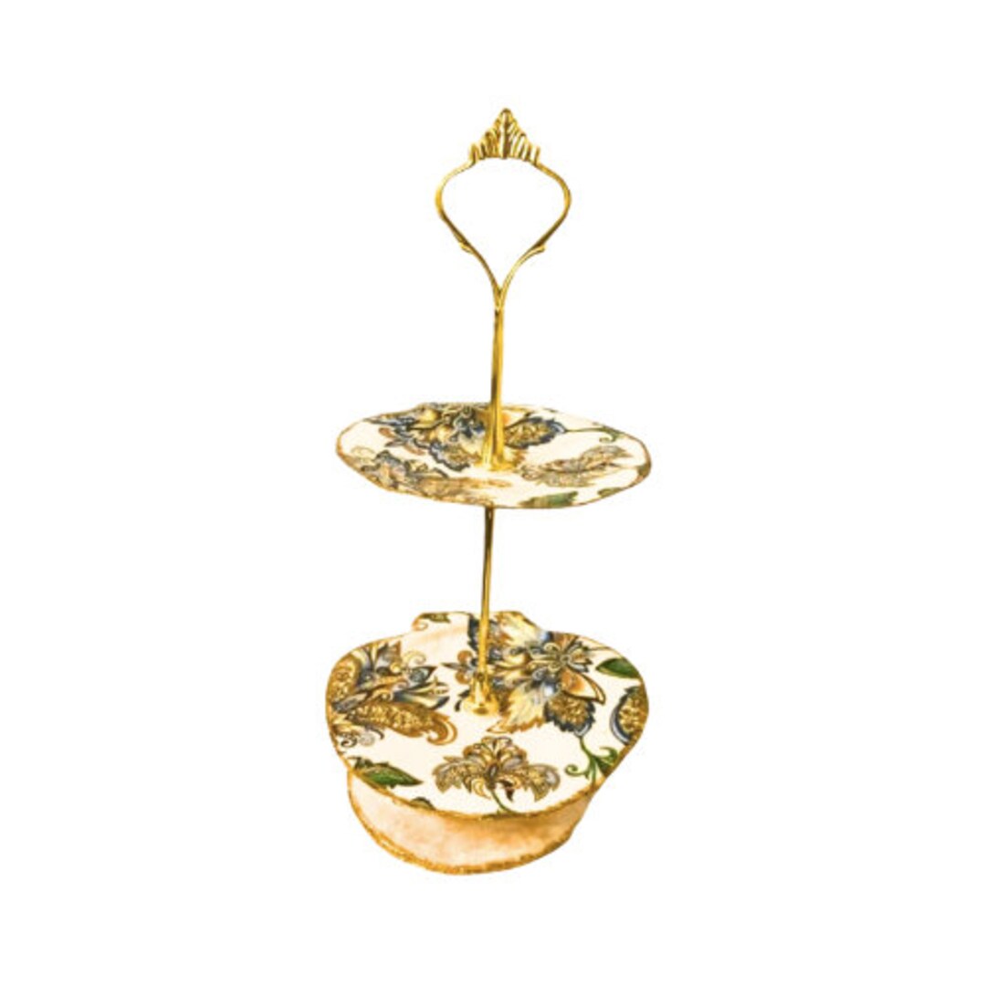 Scallop Shell Jewelry Holder, Tea Caddy, Candy Dish, Damask Floral ...