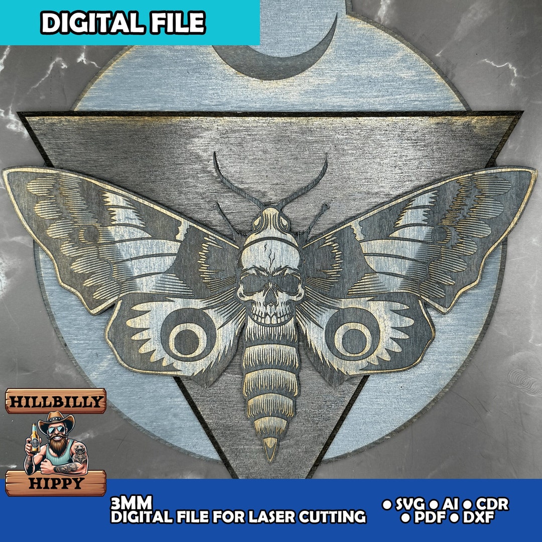Death Moth Laser Cut File SVG Ai Cdr Pdf Dxf Digital File - Etsy