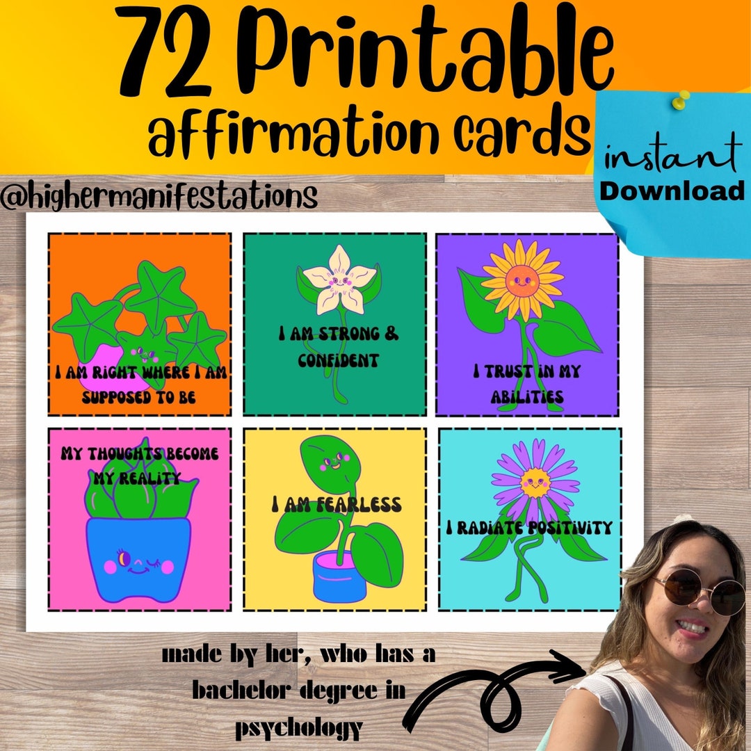 Printable Positive Affirmation Cards to Boost Self-confidence, Self ...