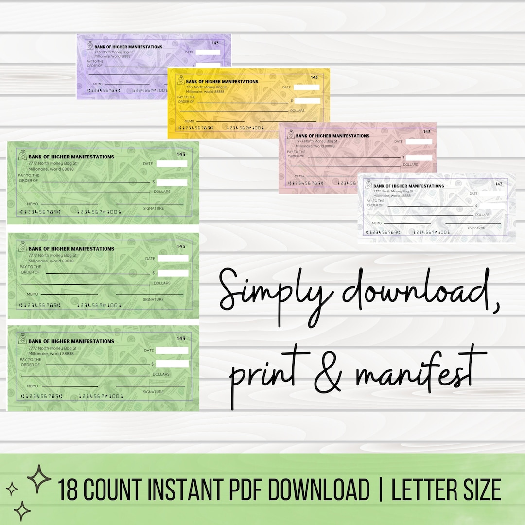 Custom Prosperity Checks | Vision Board | Abundance Check | Money ...