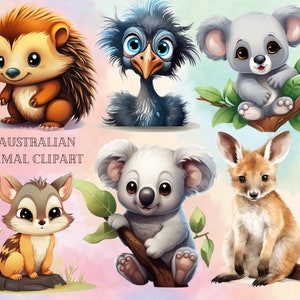 Cute Australian Animals Watercolor PNG Bundle, Digital Crafts Designs ...